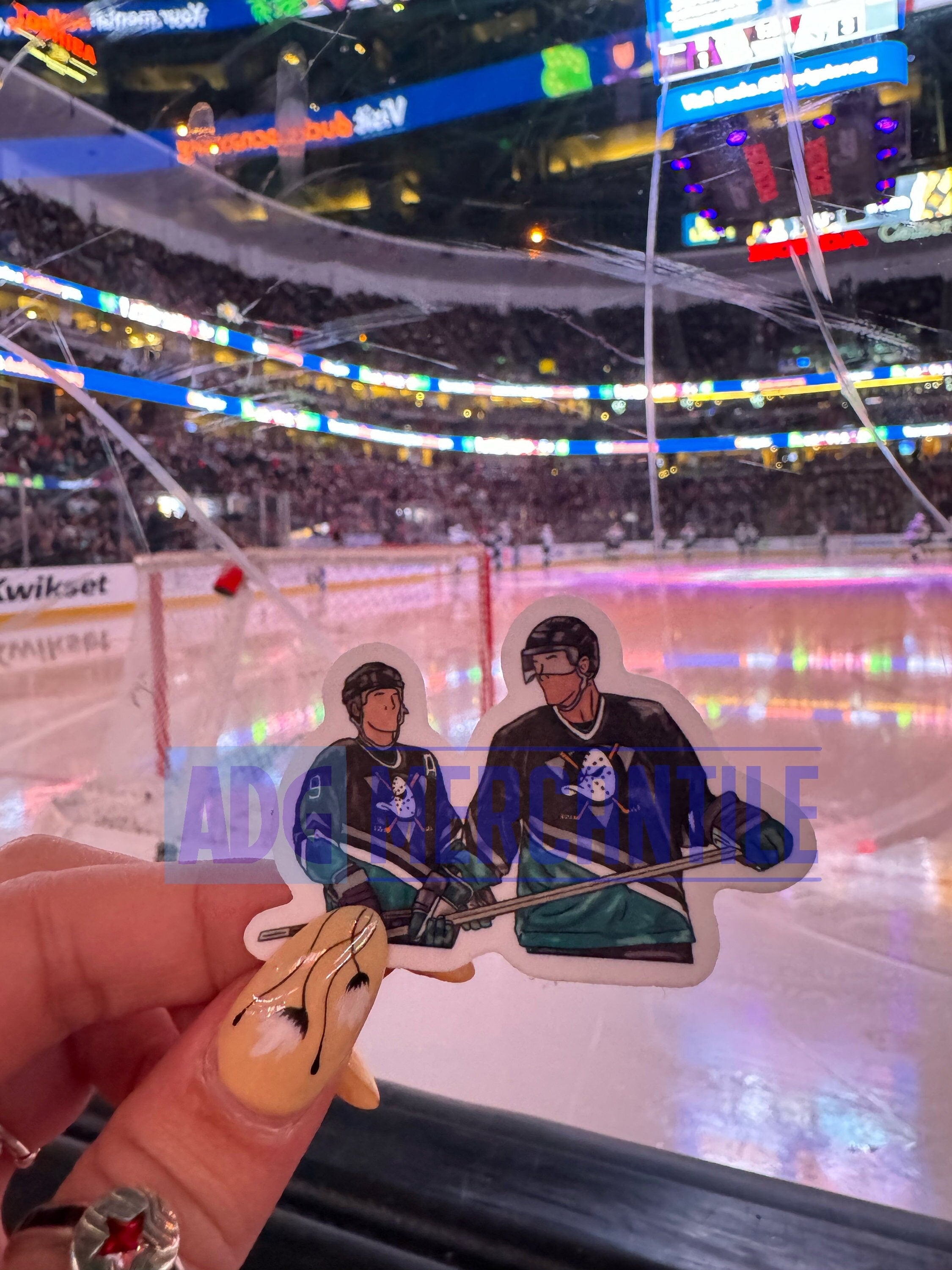 DUK44 Teemu Selanne and Paul Kariya Mighty Ducks Sticker | ADG Mercantile